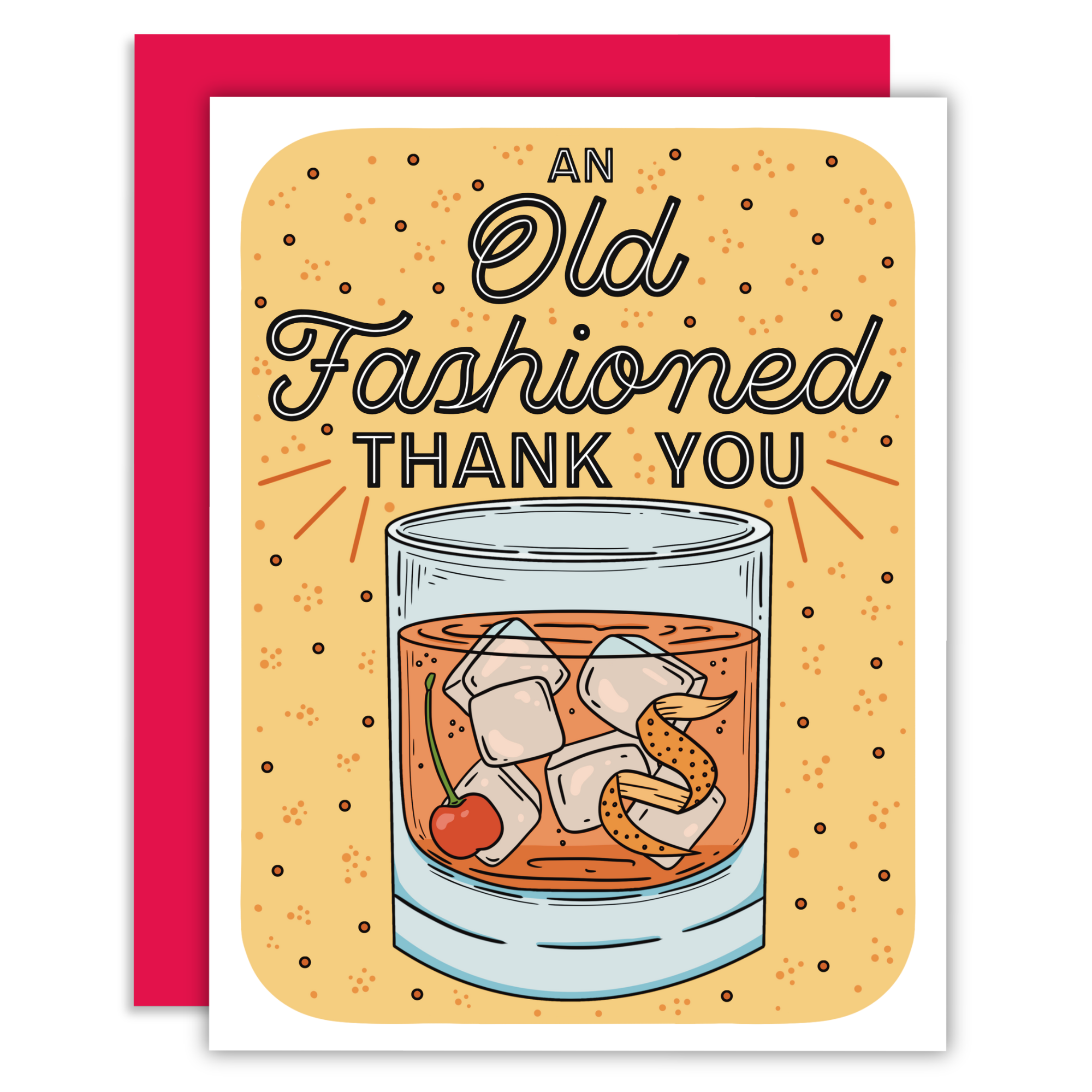 An Old Fashioned Thank You Cocktail Greeting Card – Midnight Door Studio