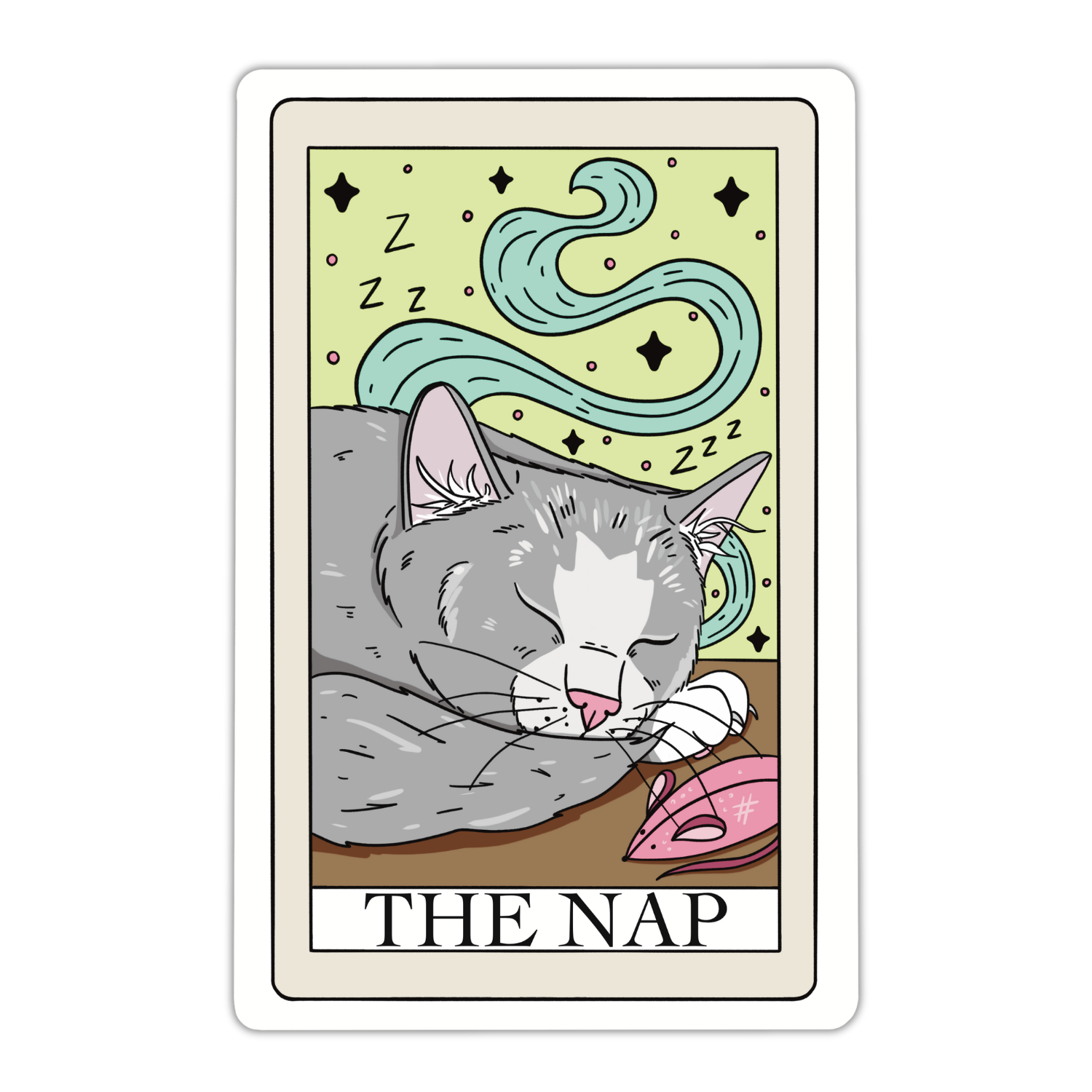 The Nap Cat Tarot Card Vinyl Sticker – Midnight Door Studio LLC